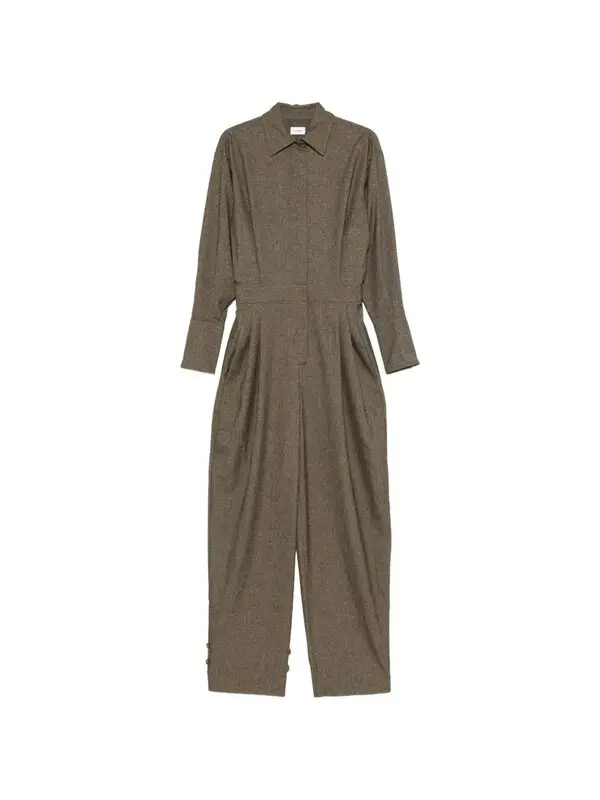 Andamane Side-seam Pocket Shirt Collar Button-down Dress