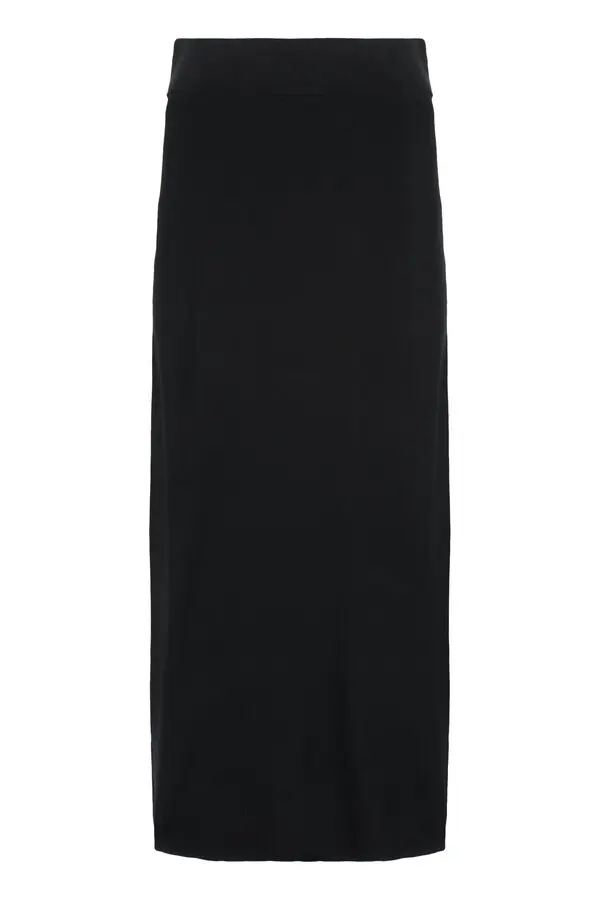 TOTEME Long Mesh Knit Skirt With Adjustable Waist - Black