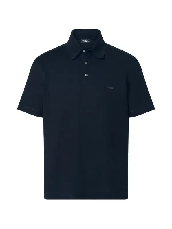 Zegna Regular-fit Cotton Knit Polo With Rolled Cuffs & Side Slits