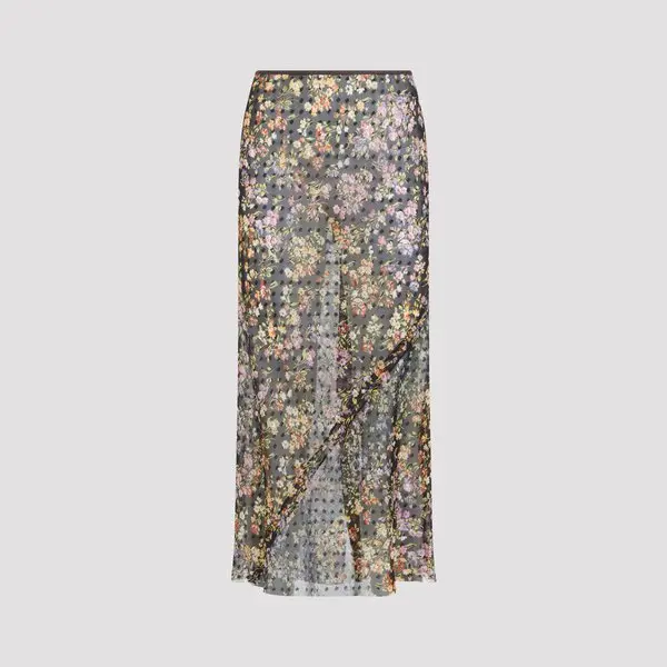Dries Van Noten Satin Midi Skirt