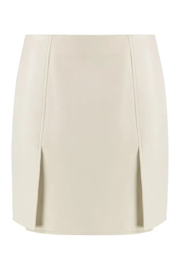 TOD`S Tod's Leather Mini Skirt With Double Front Slit
