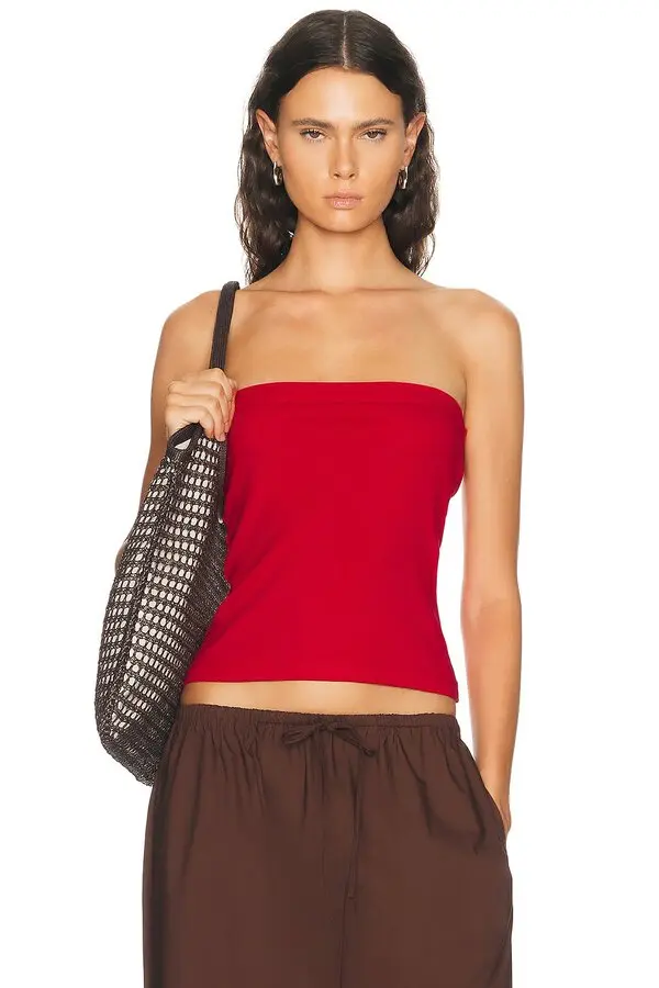 FLORE FLORE Bes Bandeau Top In Red - Apple