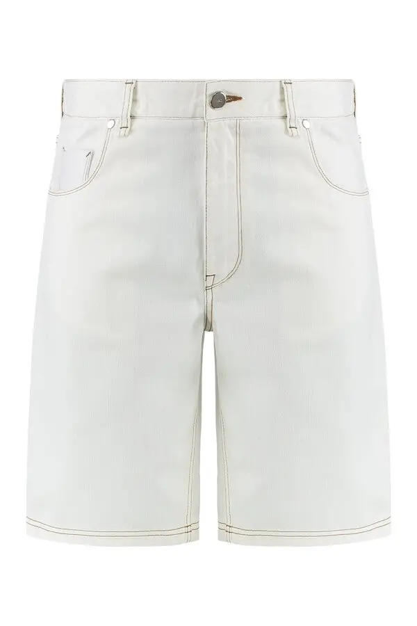 Fendi Cotton Bermuda Shorts With Crystal Embellished Maxi-buckle