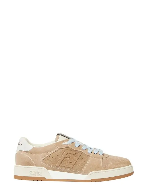 Fendi Match Suede Low-top Sneakers - Beige