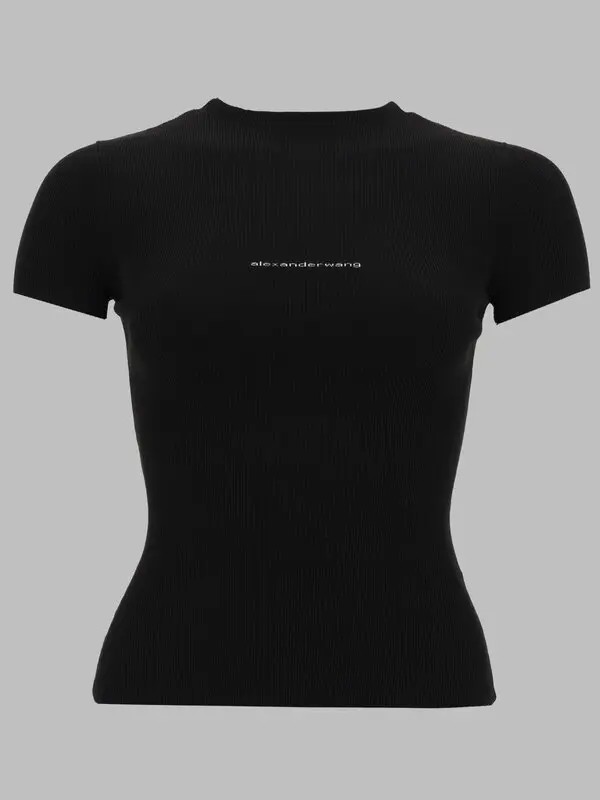 Alexander Wang Ribbed Logo Top