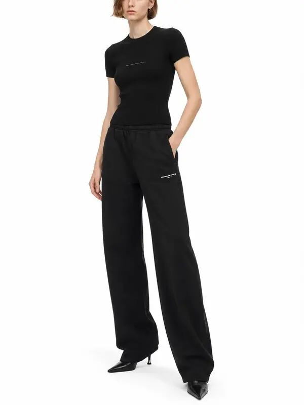 Alexander Wang Ribbed Logo Top - Black
