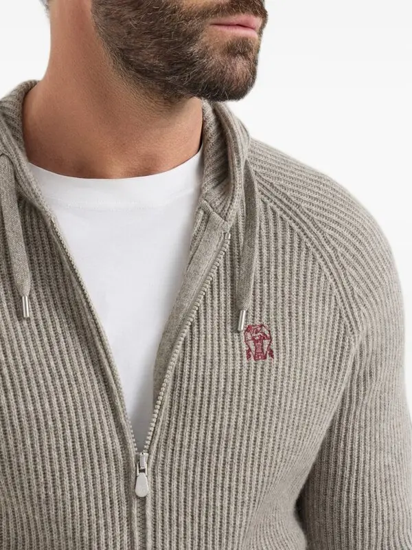 Brunello Cucinelli Logo Cashmere Hoodie