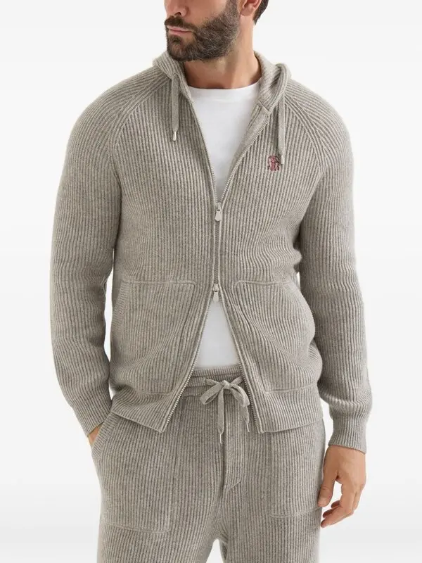 Brunello Cucinelli Logo Cashmere Hoodie