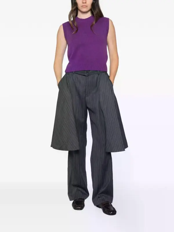 Eric Bompard Round Neck Knitted Vest - Purple