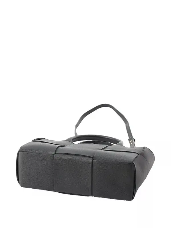 Bottega Veneta 2012-2026 Mini Lambskin Intreccio Arco Tote Satchel - Black