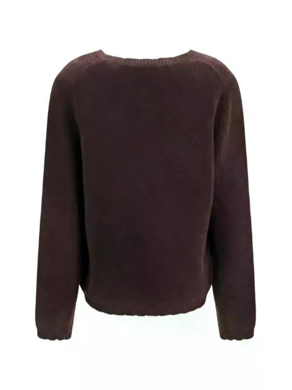 ALLUDE V-neck Ribbed-trim Sweater