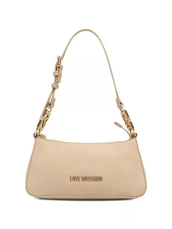 Moschino Logo-plaque Pebbled Shoulder Bag