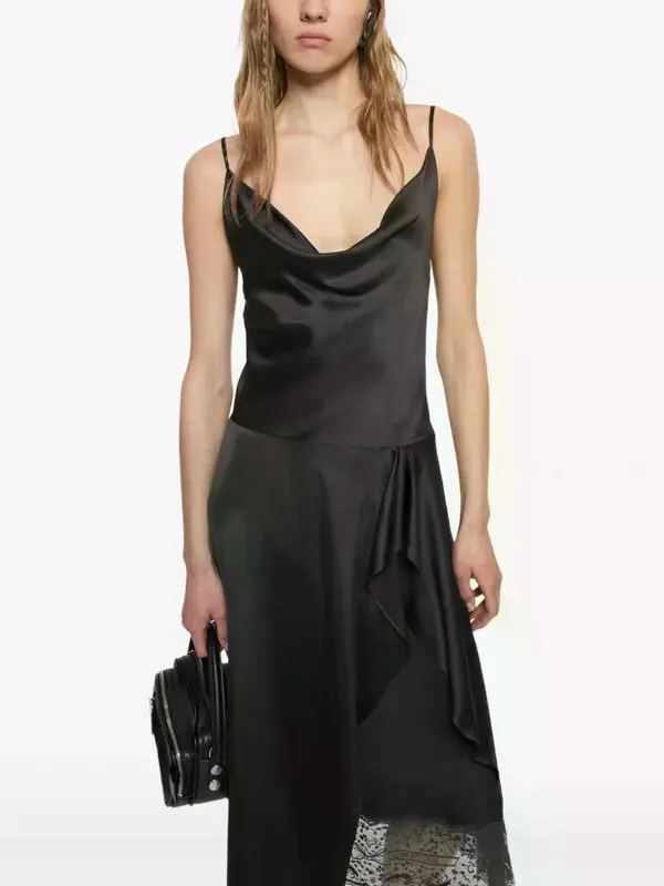 Acne Studios Lace-trimmed Ruffled Midi Dress