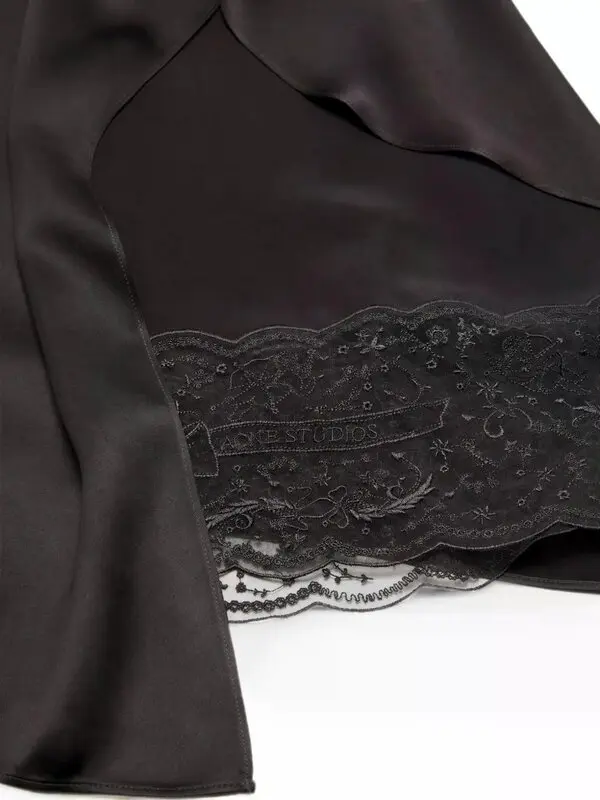 Acne Studios Lace-trimmed Ruffled Midi Dress