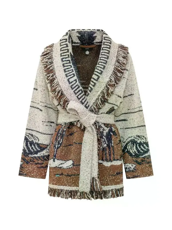 Alanui Fringe-trimmed Belted Cardigan