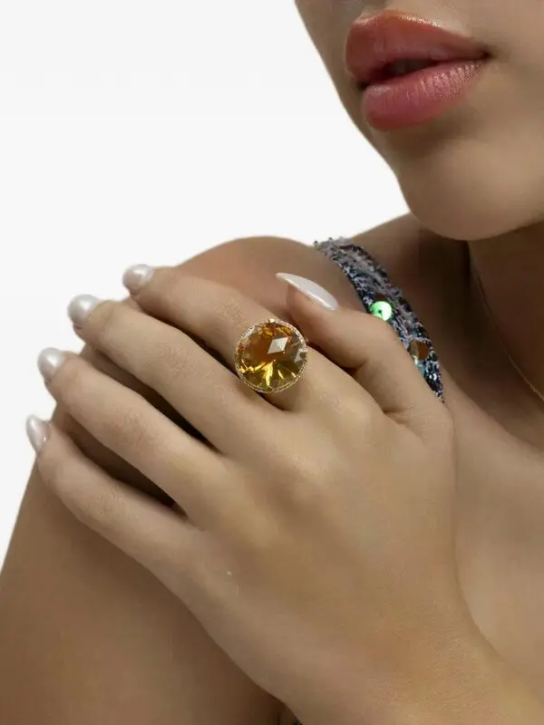 LISA NIK Citrine And Diamond Ring