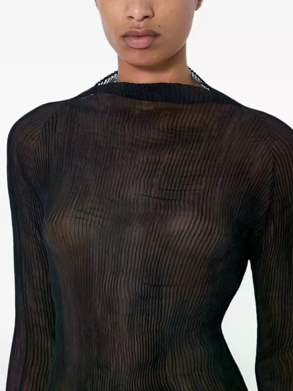 Issey Miyake Sheer Pleated Blouse