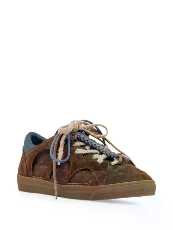 SANTHA Love Park Suede Cut-out Sneakers