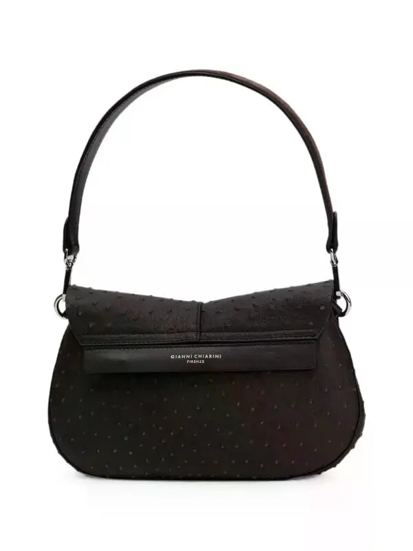 GIANNI CHIARINI Medium Helena Round Ostrich-effect Leather Tote Bag