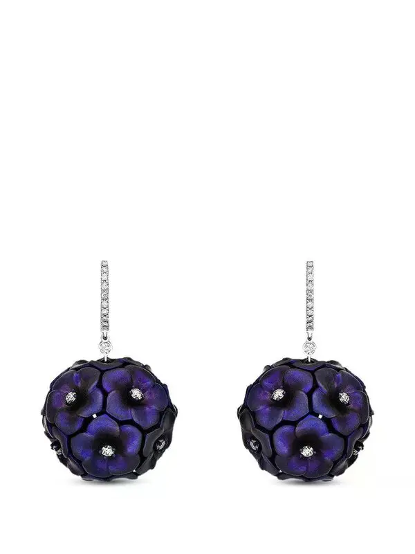 SABOO FINE JEWELS Diamond Flower Drop Earrings - Silver
