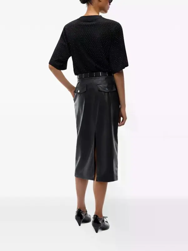 Pinko Embellished Cotton Jersey T-shirt - Black