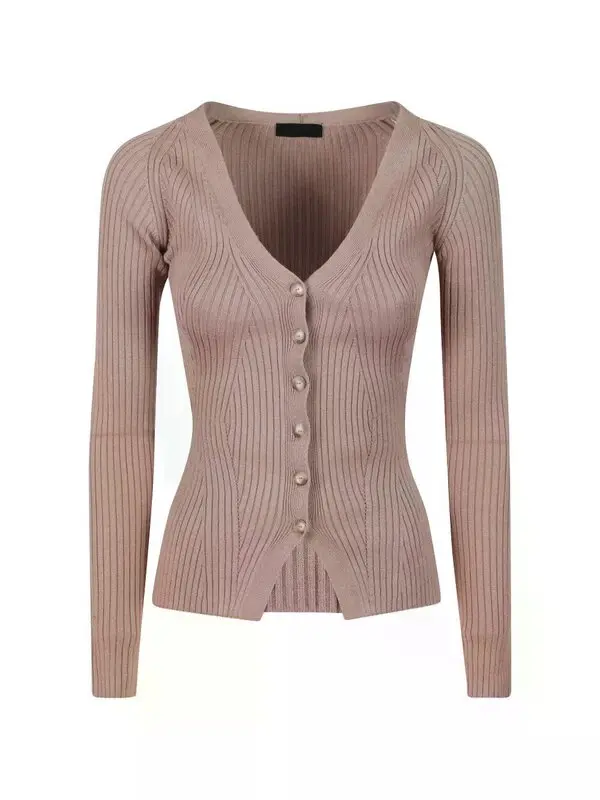 DONDUP Ribbed-knit V-neck Cardigan