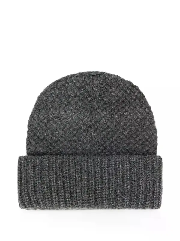 Pinko Logo-embroidered Chunky-knit Beanie Hat