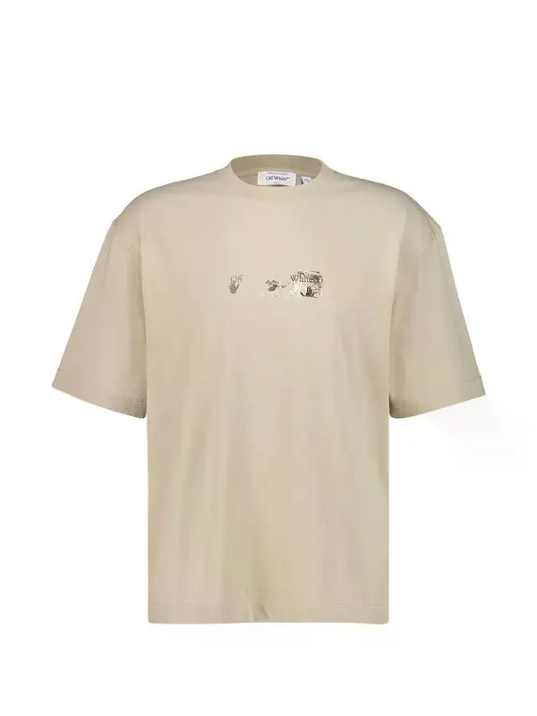 Off-White Arrows-print Cotton T-shirt - Neutrals