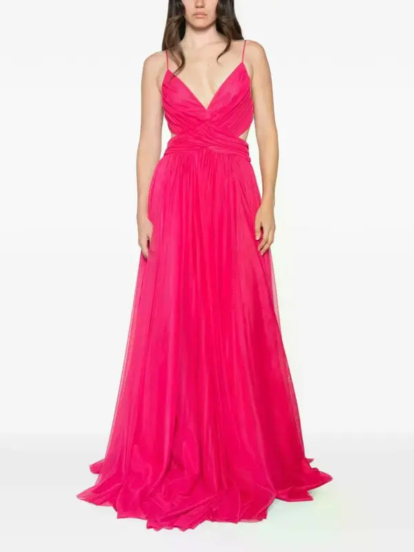 ALESSANDRO LEGORA Cut-out Ruched Maxi Dress
