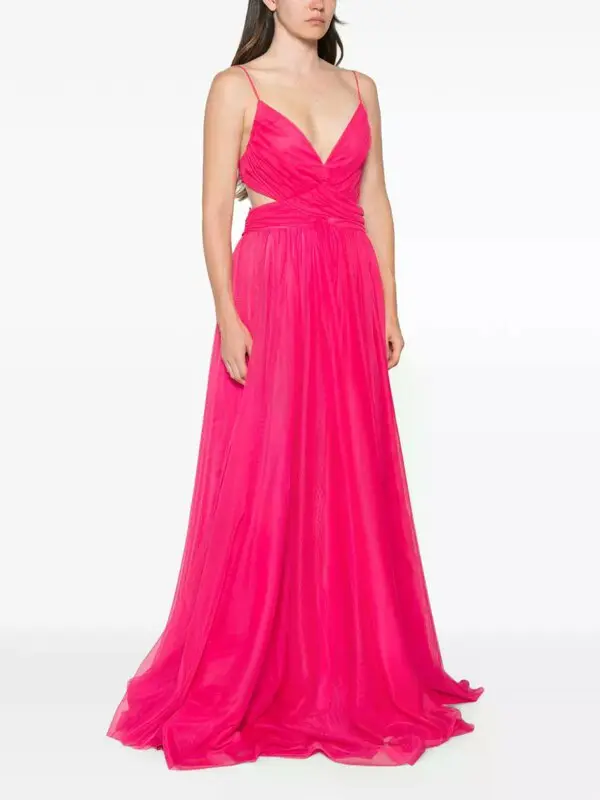 ALESSANDRO LEGORA Cut-out Ruched Maxi Dress