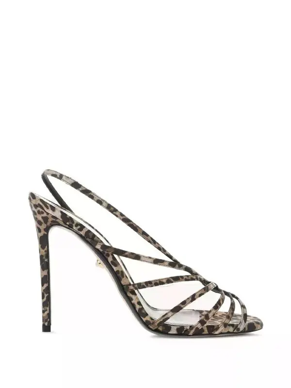 ALEVI MILANO Animal-print Transparent Panel Stiletto Sandals - Brown