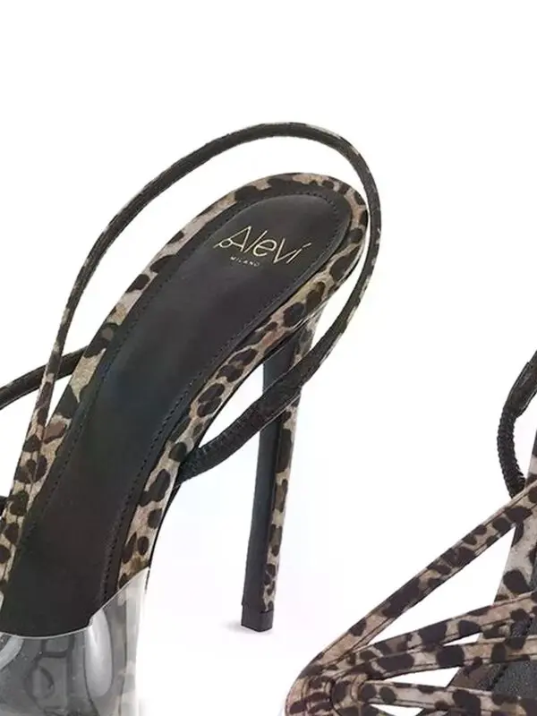 ALEVI MILANO Animal-print Transparent Panel Stiletto Sandals