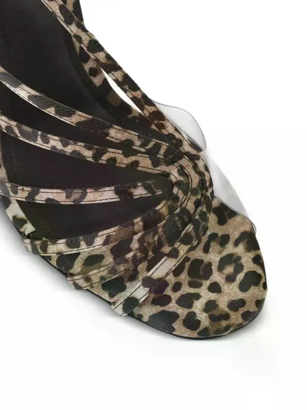 ALEVI MILANO Animal-print Transparent Panel Stiletto Sandals