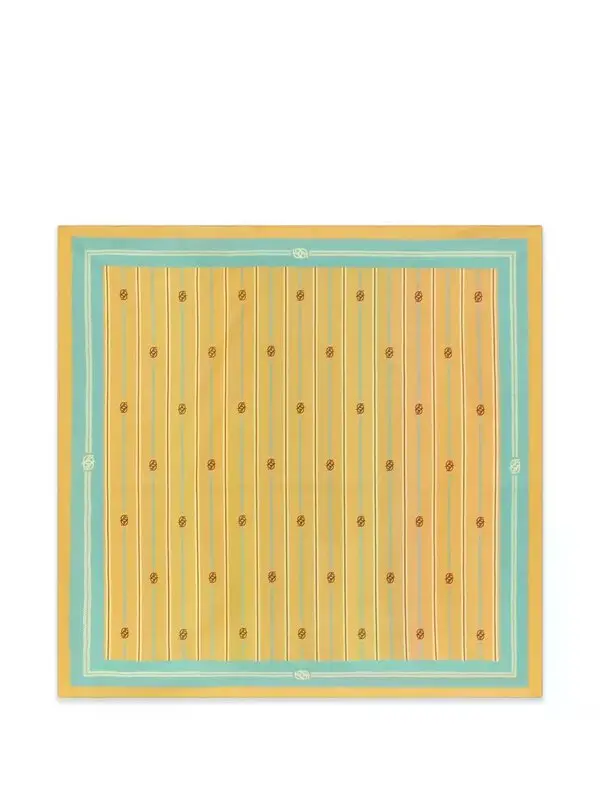 Drole De Monsieur Monogram-print Cotton Striped Bandana - Yellow