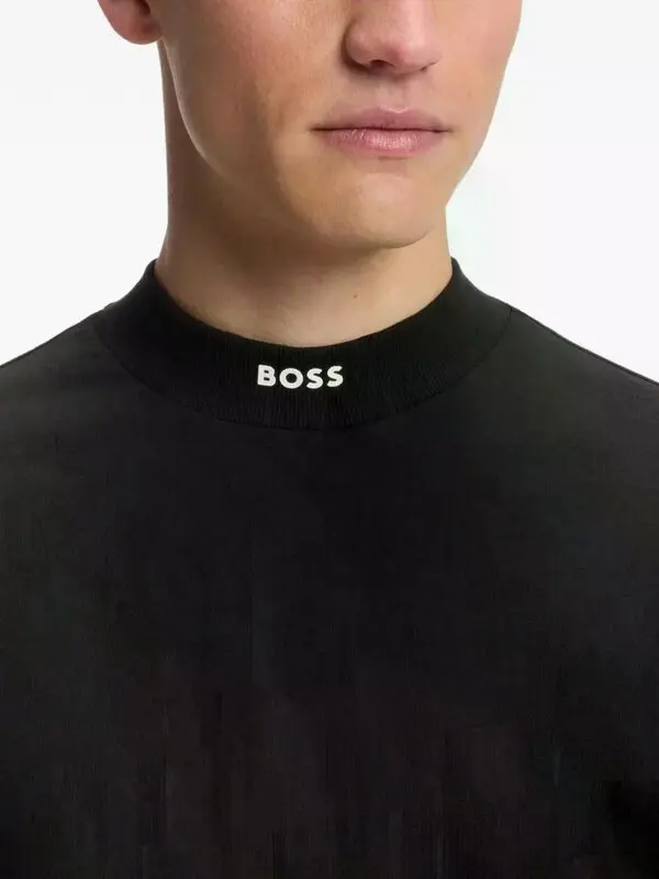 BOSS Logo-print High-neck T-shirt