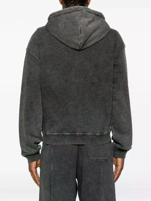 Emporio Armani Faded-effect Logo-patch Hoodie