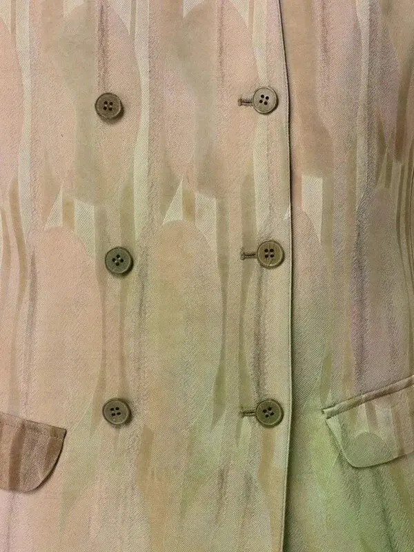 Emporio Armani Double-breasted Waistcoat In Oval-patterned Jacquard