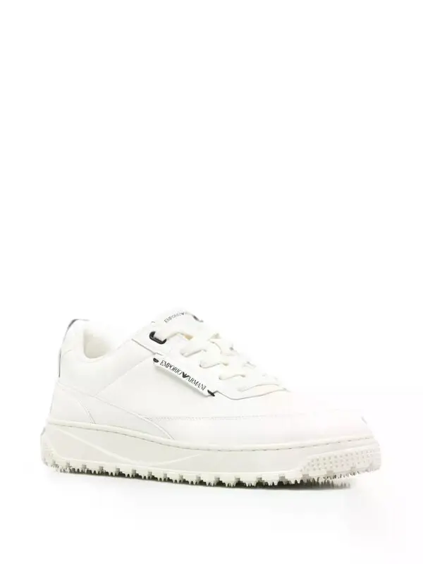 Emporio Armani Logo-tag Cleated-sole Sneakers - White