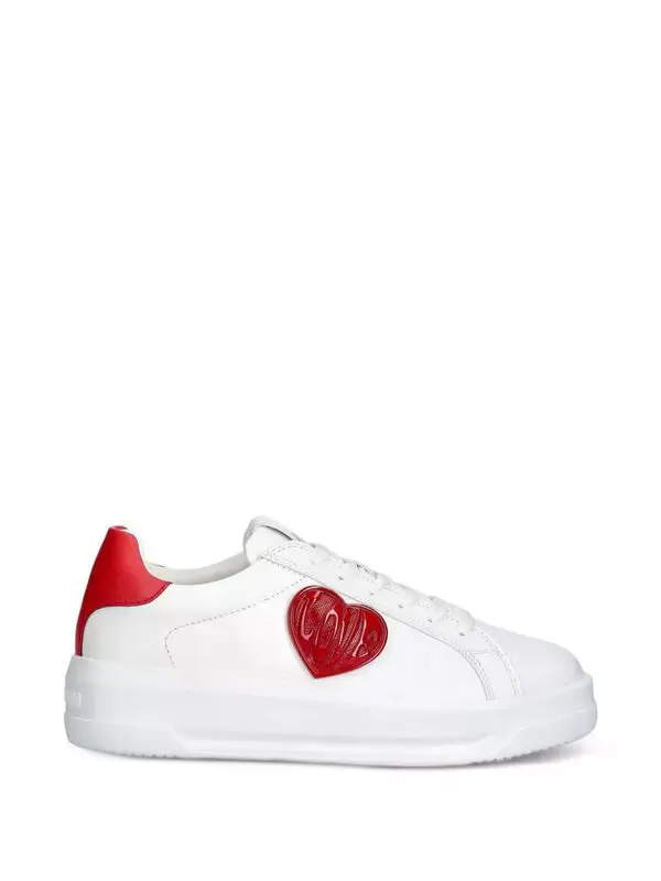 Moschino Heart-patch Lace-up Sneakers - White