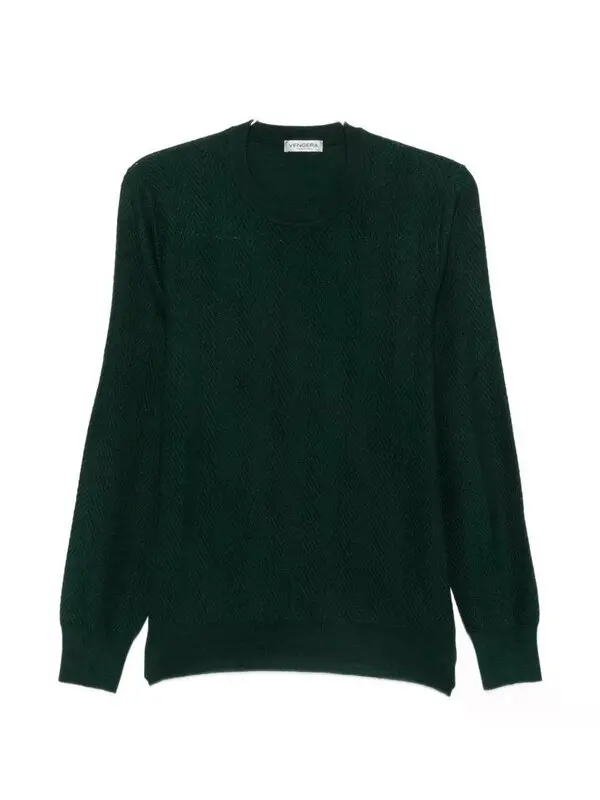 VENGERA Chevron-knit Long-sleeve Sweater