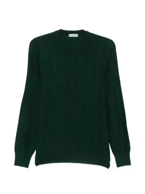 VENGERA Chevron Knit Long Sleeve Sweater