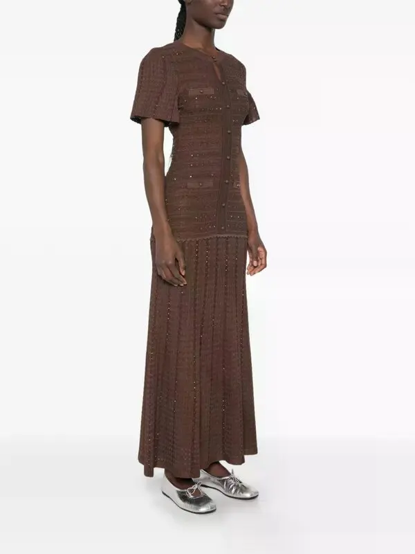 Sandro Sequin-embellished Knitted Maxi Dress