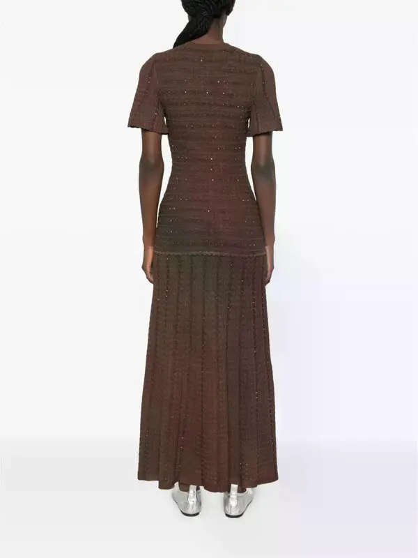 Sandro Sequin-embellished Knitted Maxi Dress