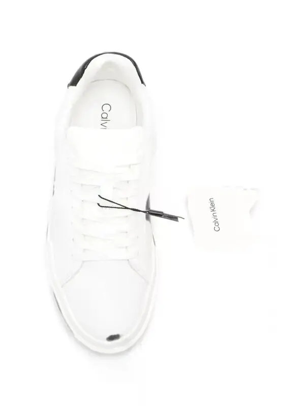 Calvin Klein Logo-print Leather Sneakers