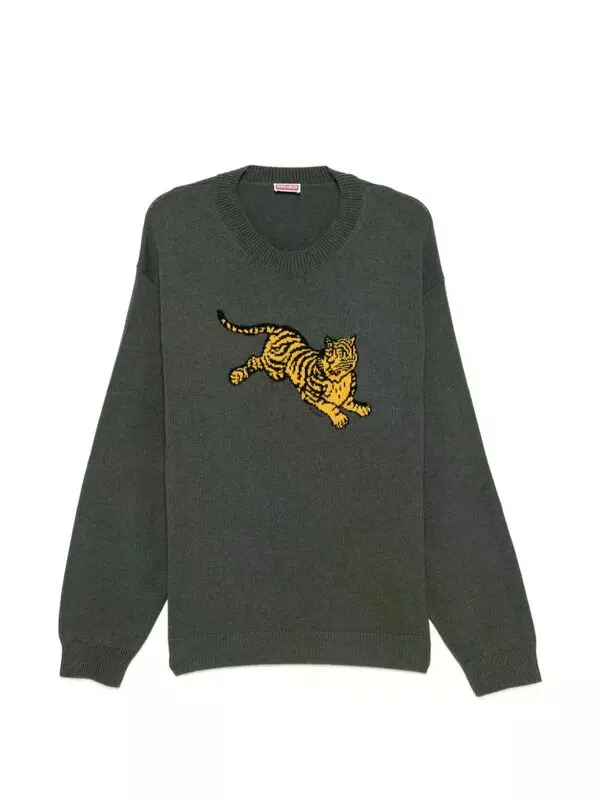 Kenzo Tiger Motif Sweater - Green