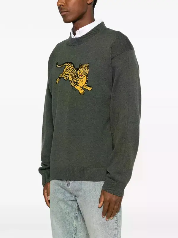 Kenzo Tiger Motif Sweater - Green