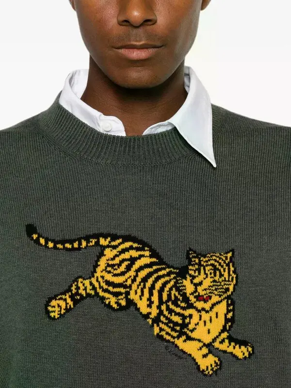 Kenzo Tiger Motif Sweater - Green