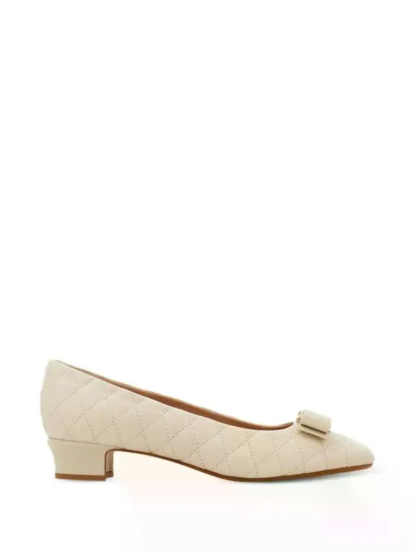 FERRAGAMO Quilted Vara Bow Pumps