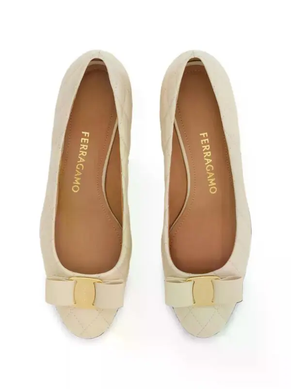 FERRAGAMO Quilted Vara Bow Pumps