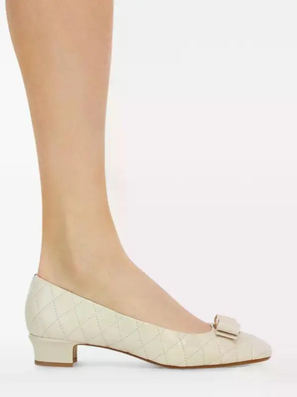 FERRAGAMO Quilted Vara Bow Pumps